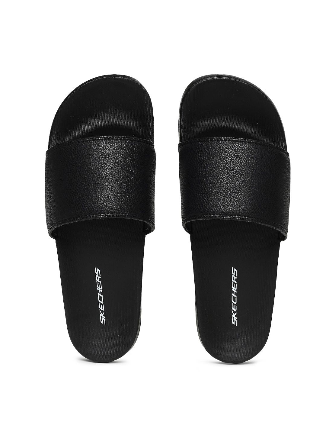 Skechers Men Black Solid Sliders - Price History