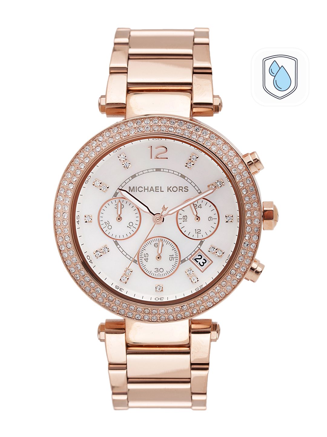 Michael Kors Women Chronograph Mother of Pearl Dial Watch MK5491I ...