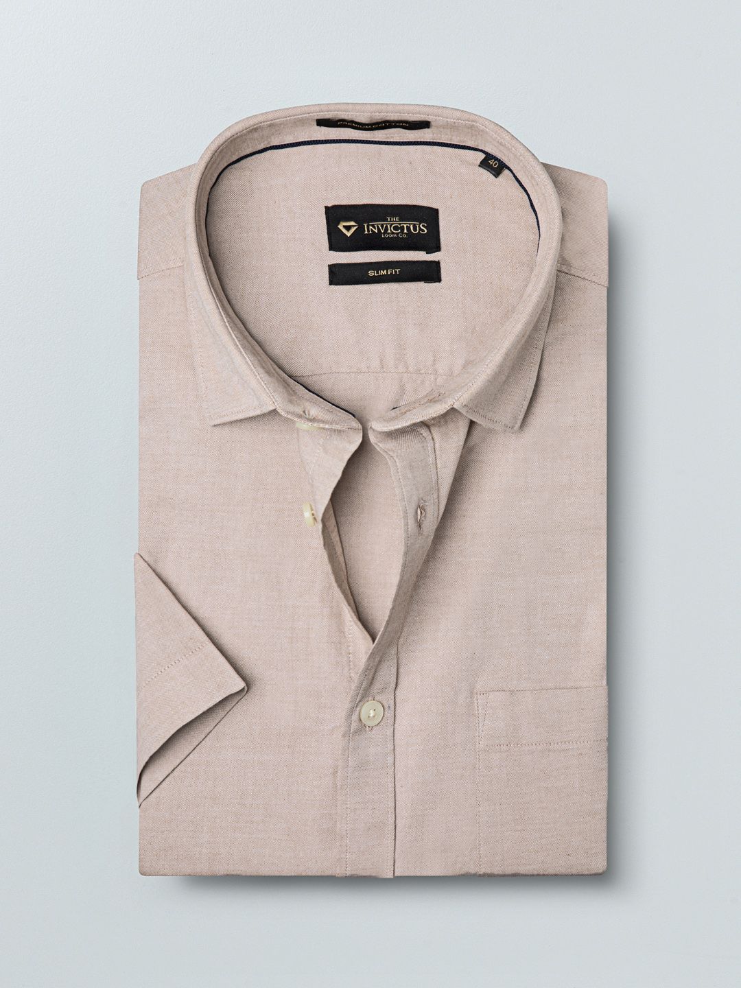 INVICTUS Men Beige Slim Fit Antimicrobial Formal Shirt - Price History