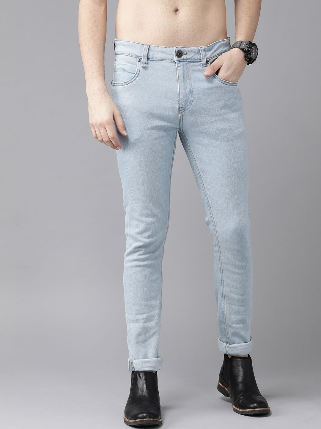 SAVE ₹1650 on Roadster Men Blue Skinny Fit Stretchable Jeans | Best ...