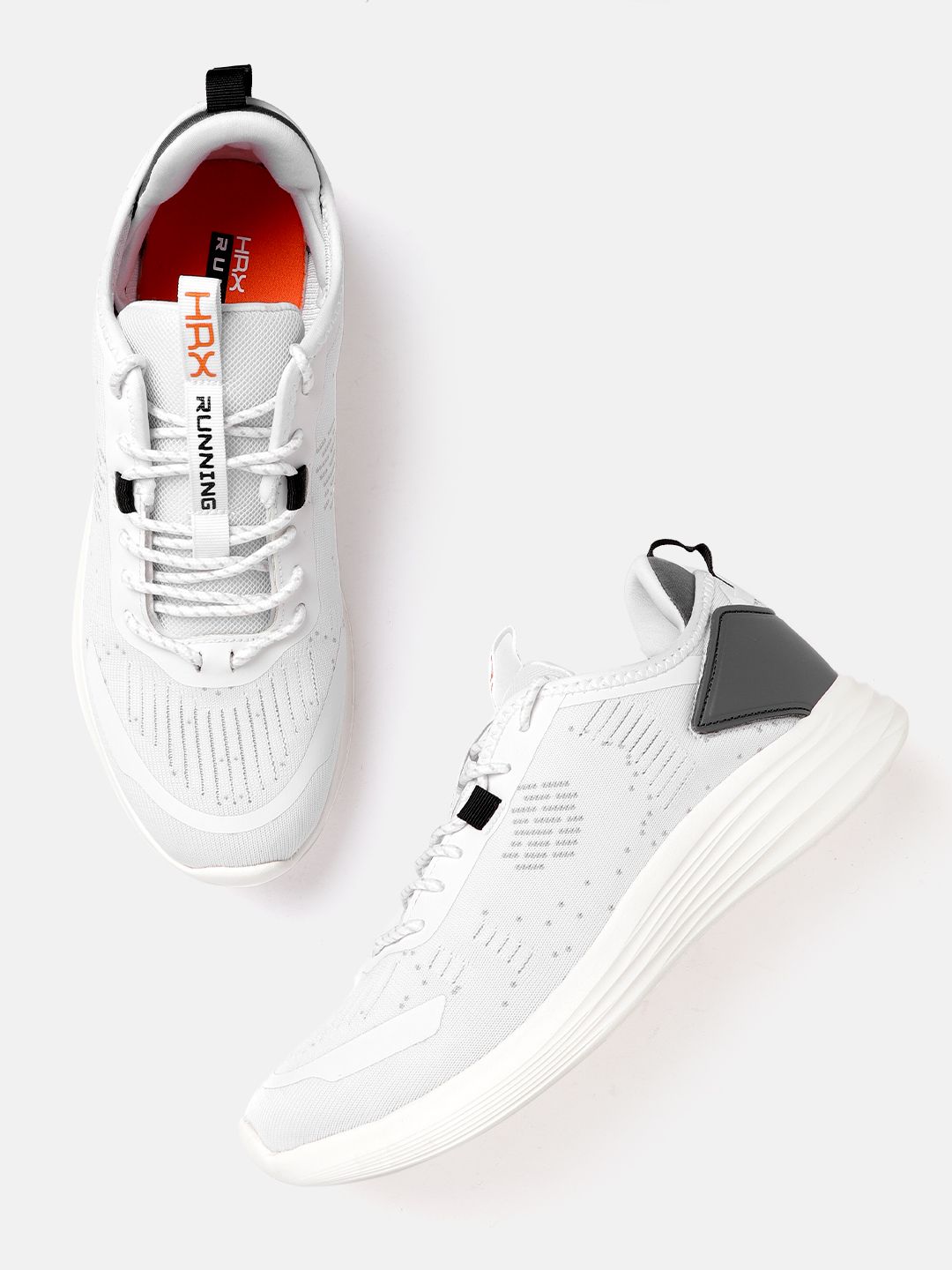 HRX by Hrithik Roshan Men White Woven Design Knit Run 1.2 Running Shoes ...