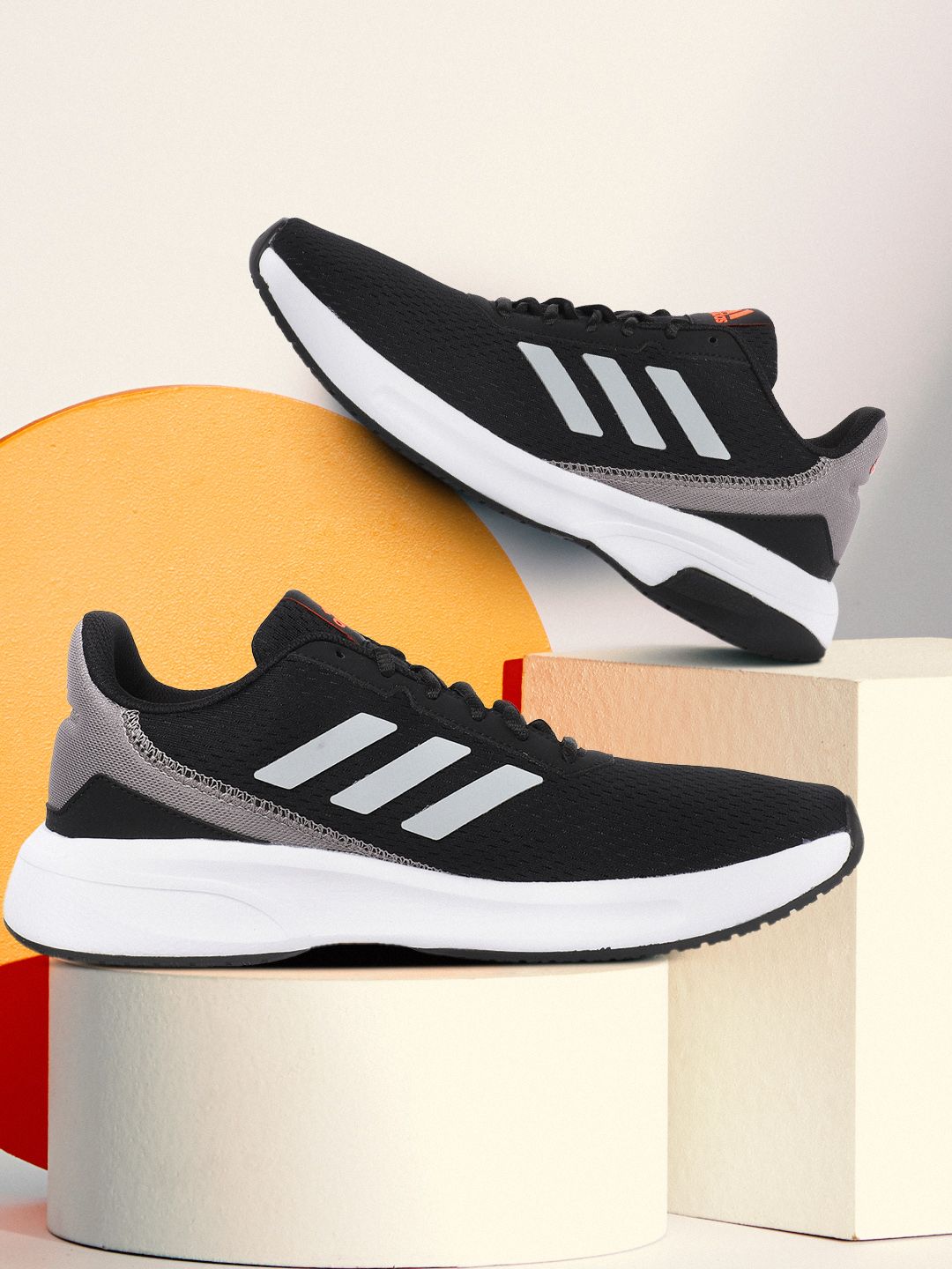 ADIDAS Men Black & Grey Runesy Woven Design Running Shoes - Price History