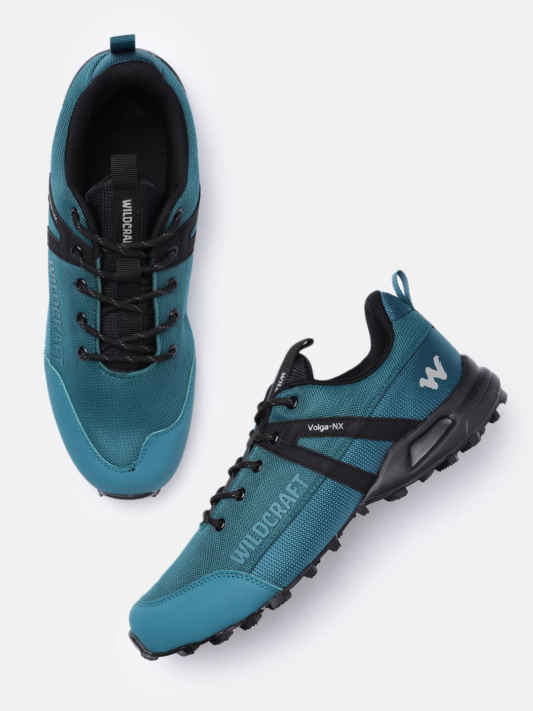 Wildcraft Men Teal Blue & Black Solid IMEVA Volga NX Trekking Shoes ...