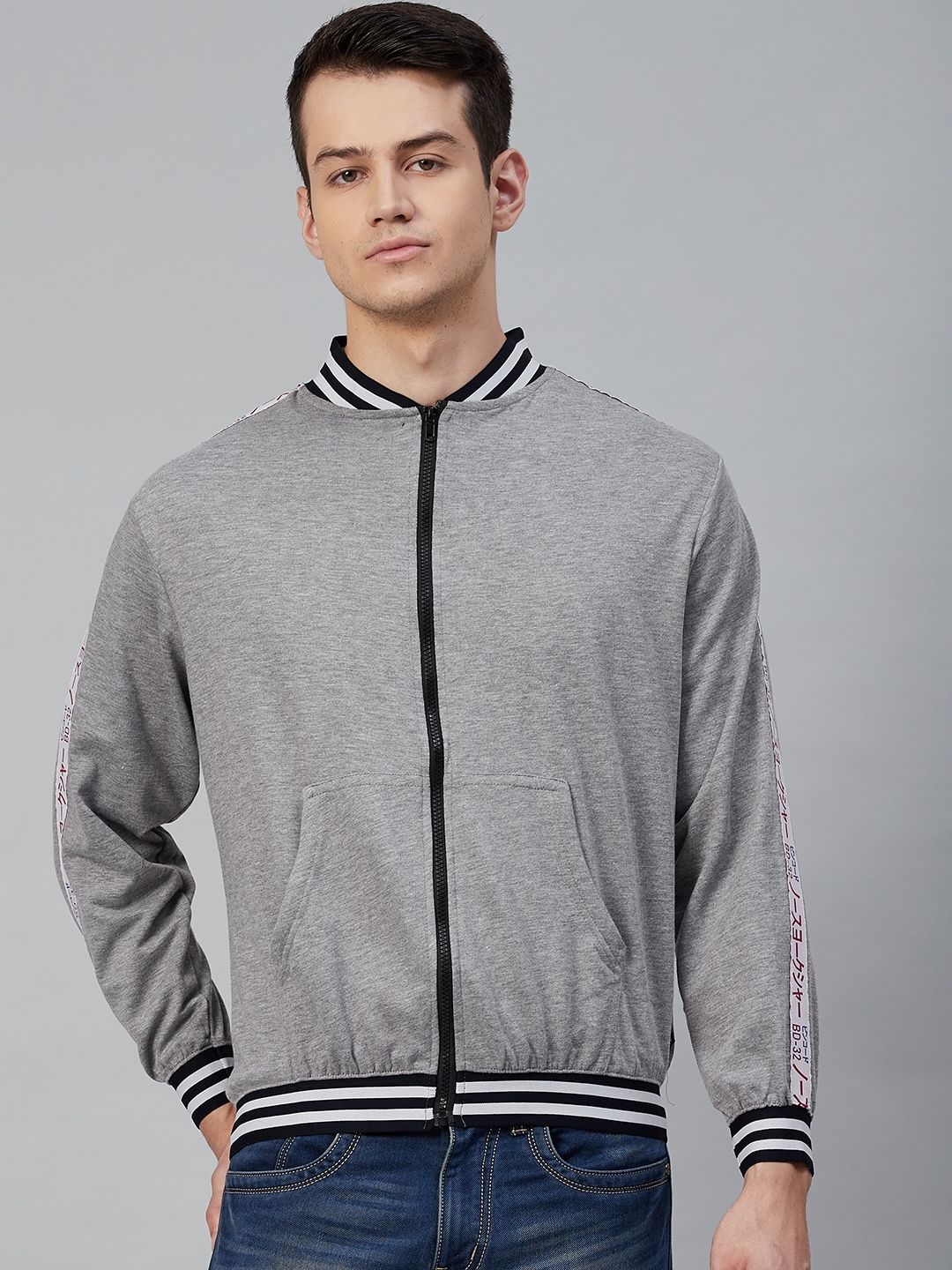 Hubberholme Men Grey Melange Solid Sweatshirt - Price History