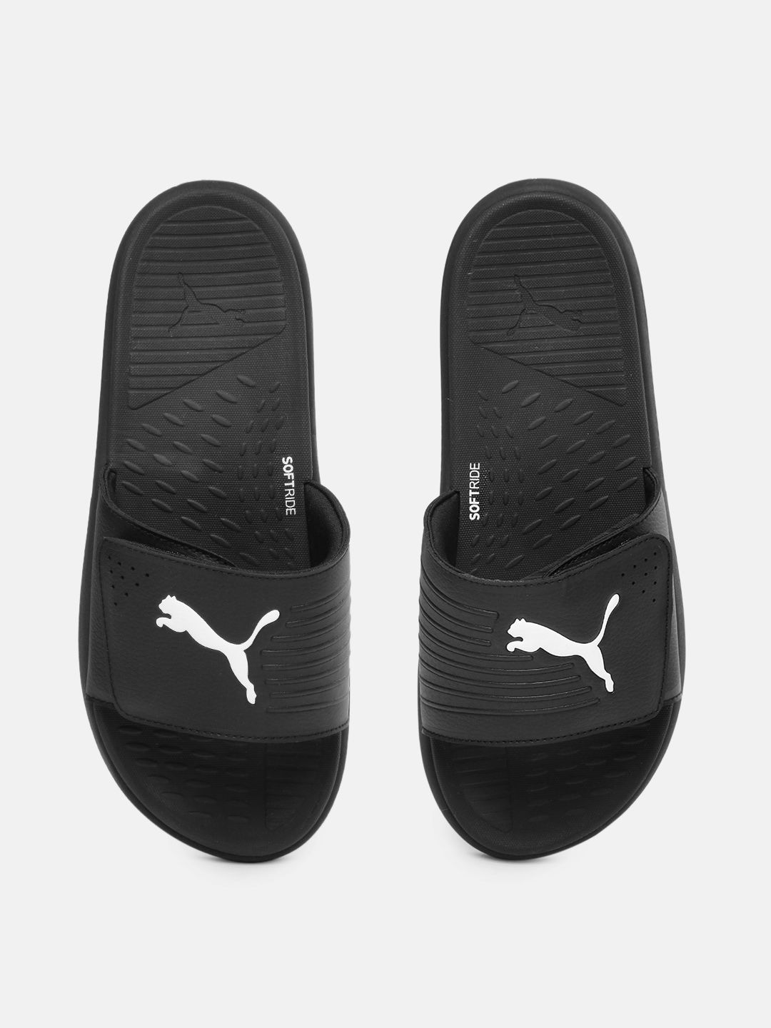 Puma Men Black Solid Softride Sliders - Price History