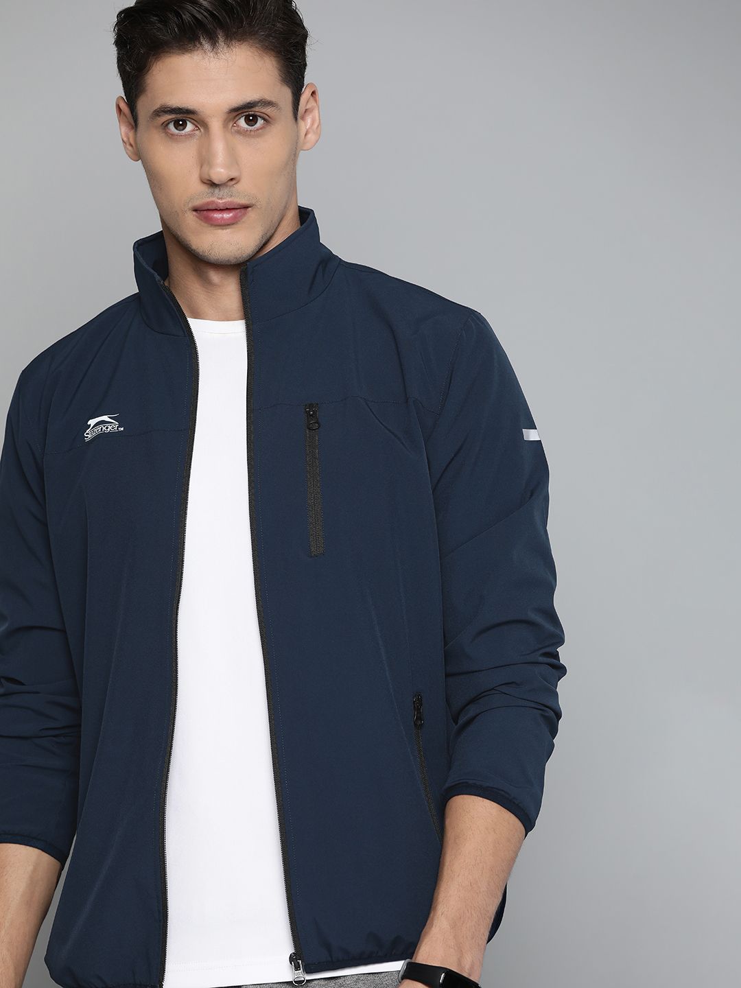 Slazenger Men Navy Blue Sporty Rapid-Dry Jacket - Price History
