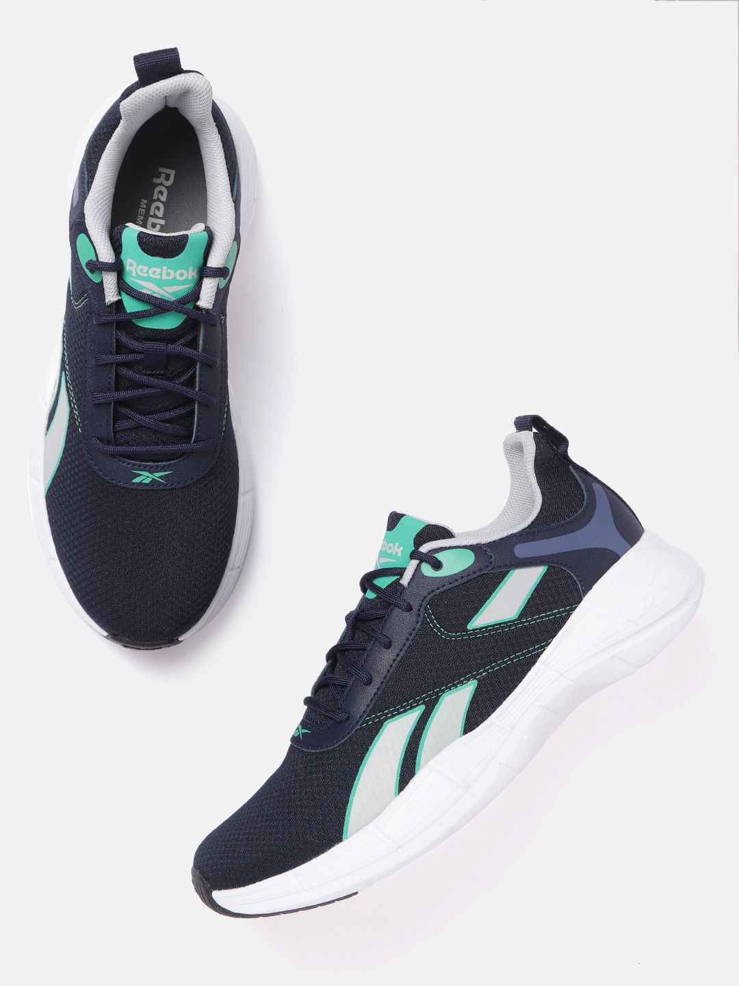 Buy Reebok Reebok Men Navy Blue & White Woven Design Callisto Running ...
