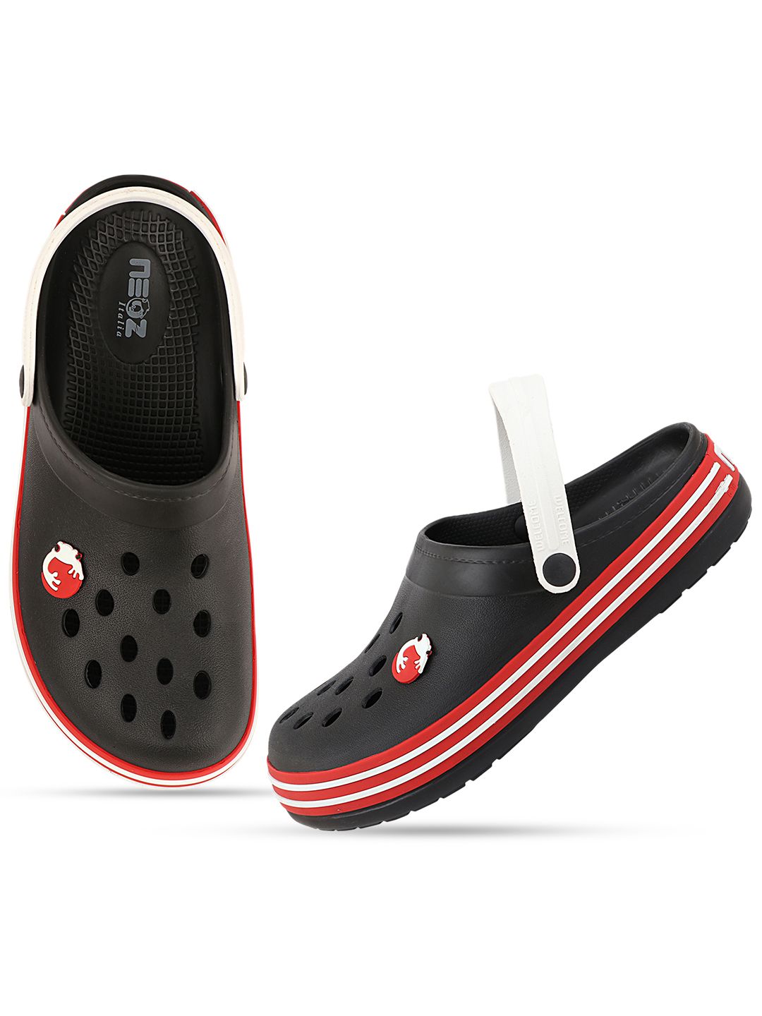 NEOZ Men Black & Red Rubber Clogs - Price History