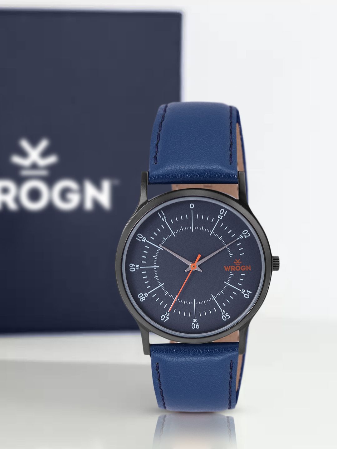 WROGN Men Blue Dial & Leather Straps Trend Savy Analogue Watch ...