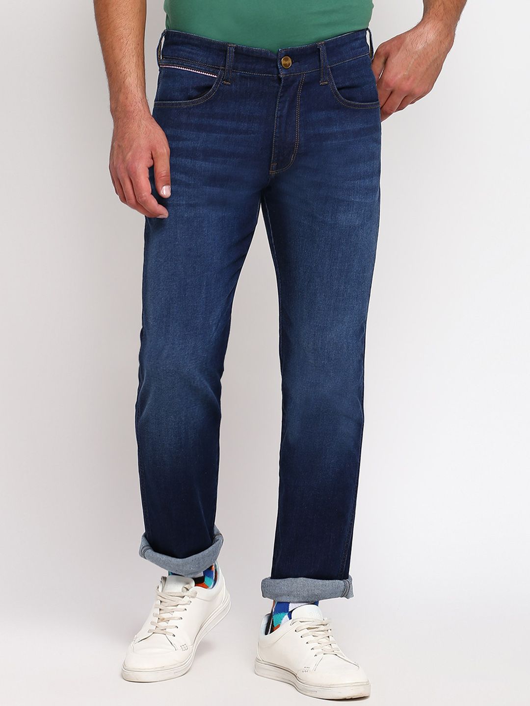 Wrangler Men Navy Blue Vegas Skinny Fit Light Fade Stretchable Jeans ...