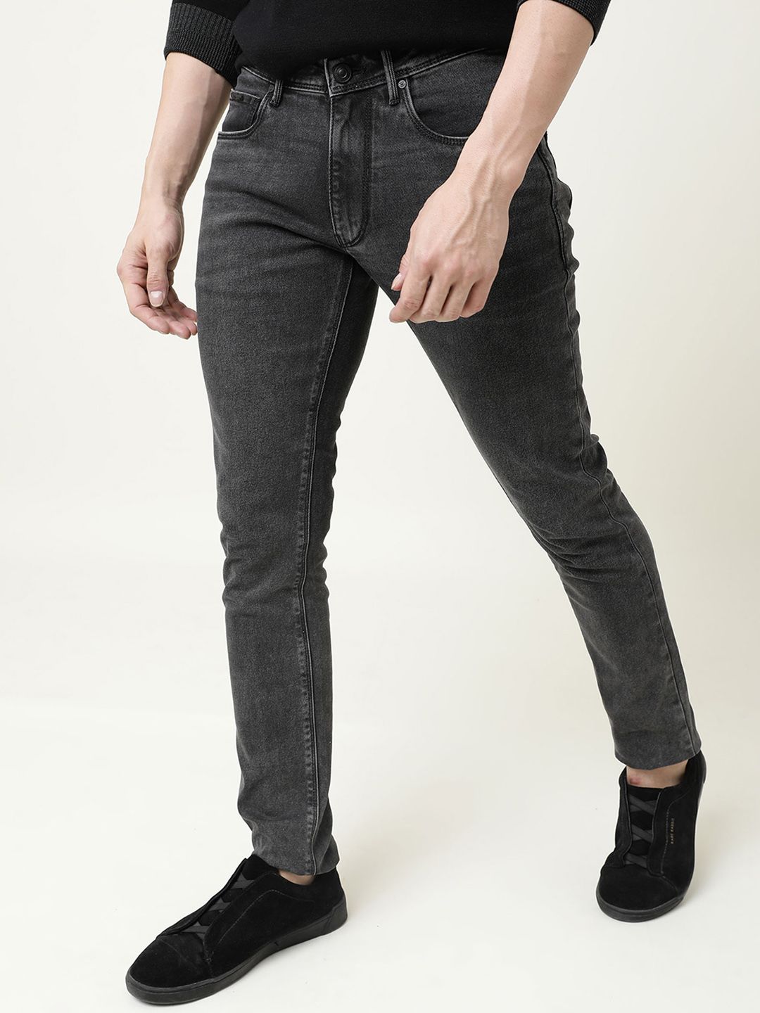 RARE RABBIT Men Black Slim Fit Light Fade Jeans - Price History