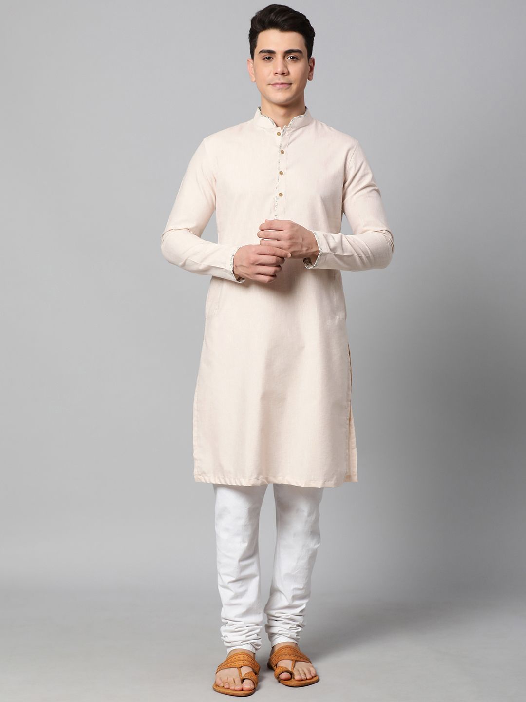 Manthan Men Off White Solid Kurta - Price History