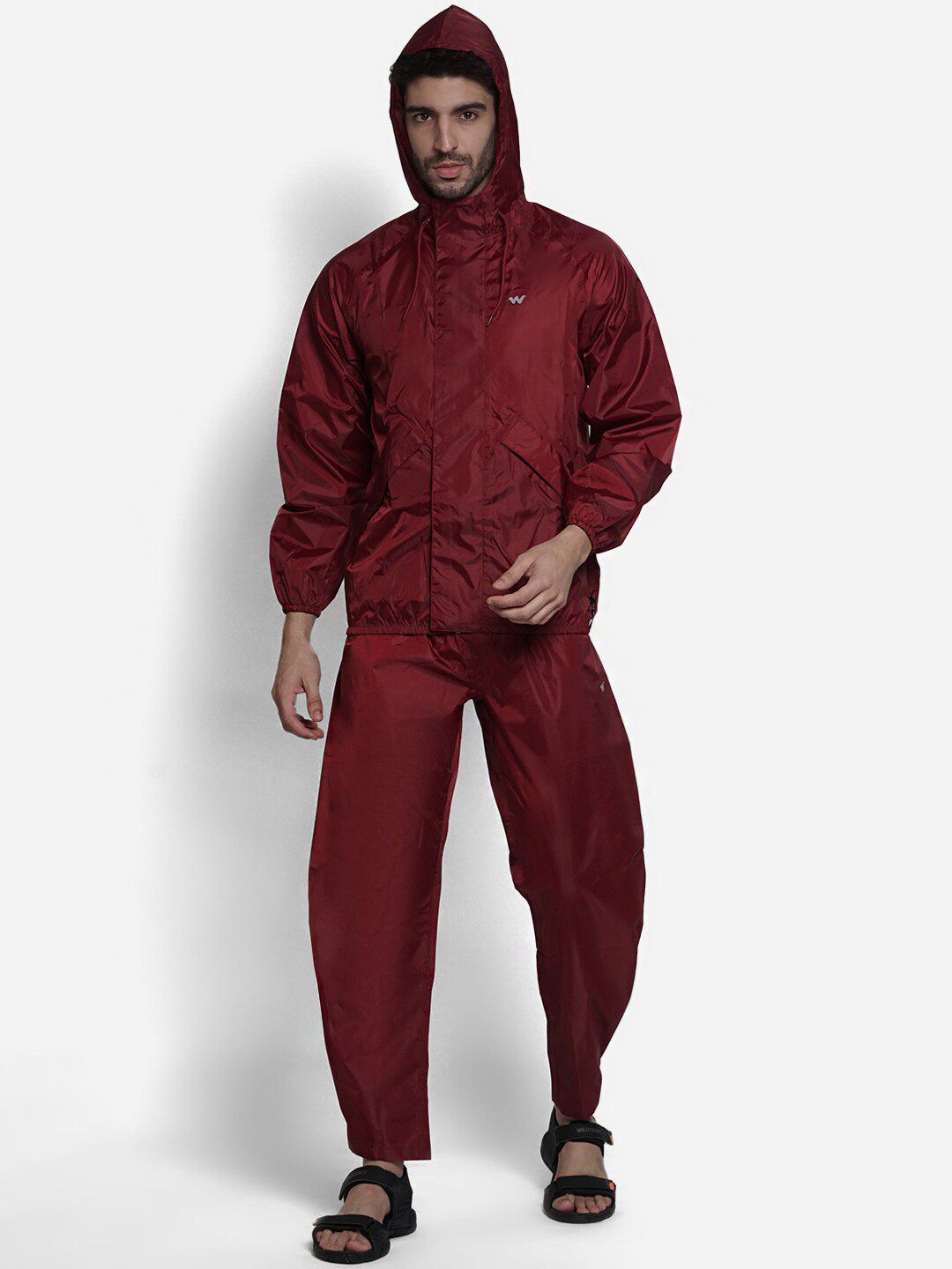 Wildcraft Men Maroon Solid Waterproof Rain Suit - Price History