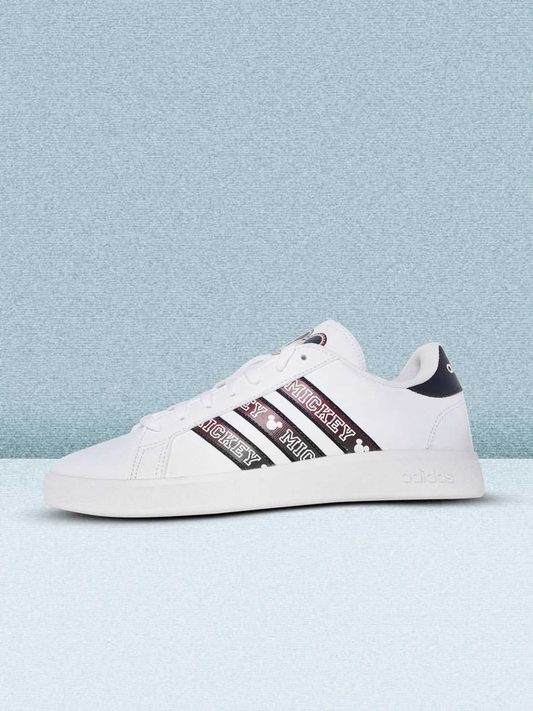 ADIDAS Men White & Maroon Mickey Mouse Print Grand Court Tennis Shoes ...