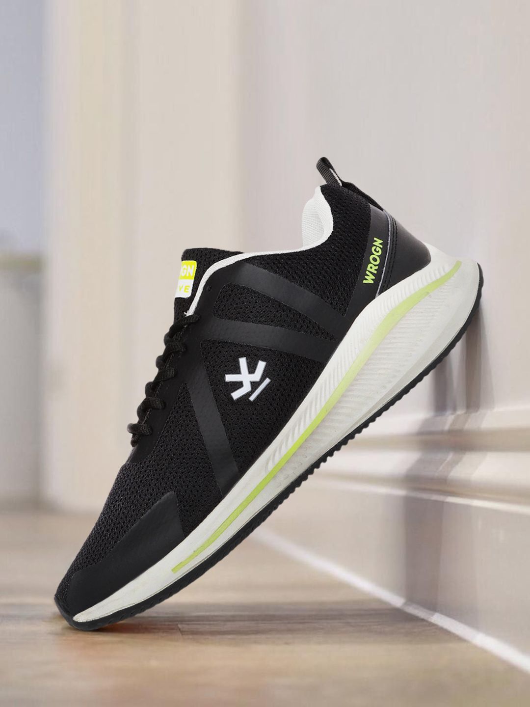 WROGN ACTIVE Men Black Woven Design Walking Shoes - Price History