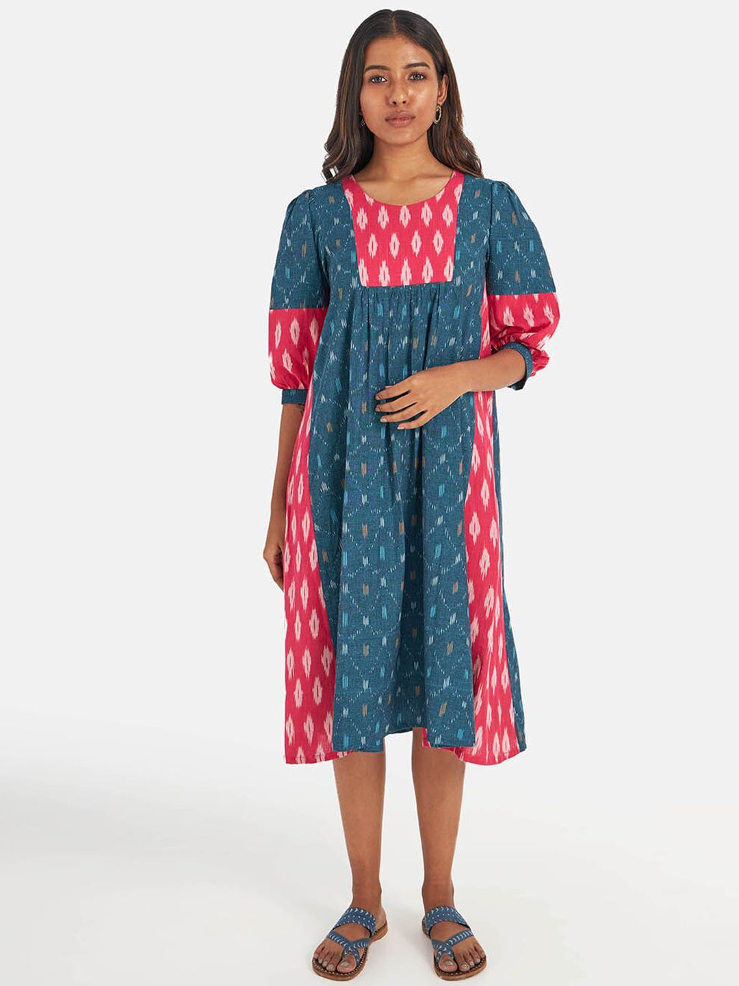 Three Fourth Sleeves Ethnic Motifs Dresses Buy Three Fourth Sleeves