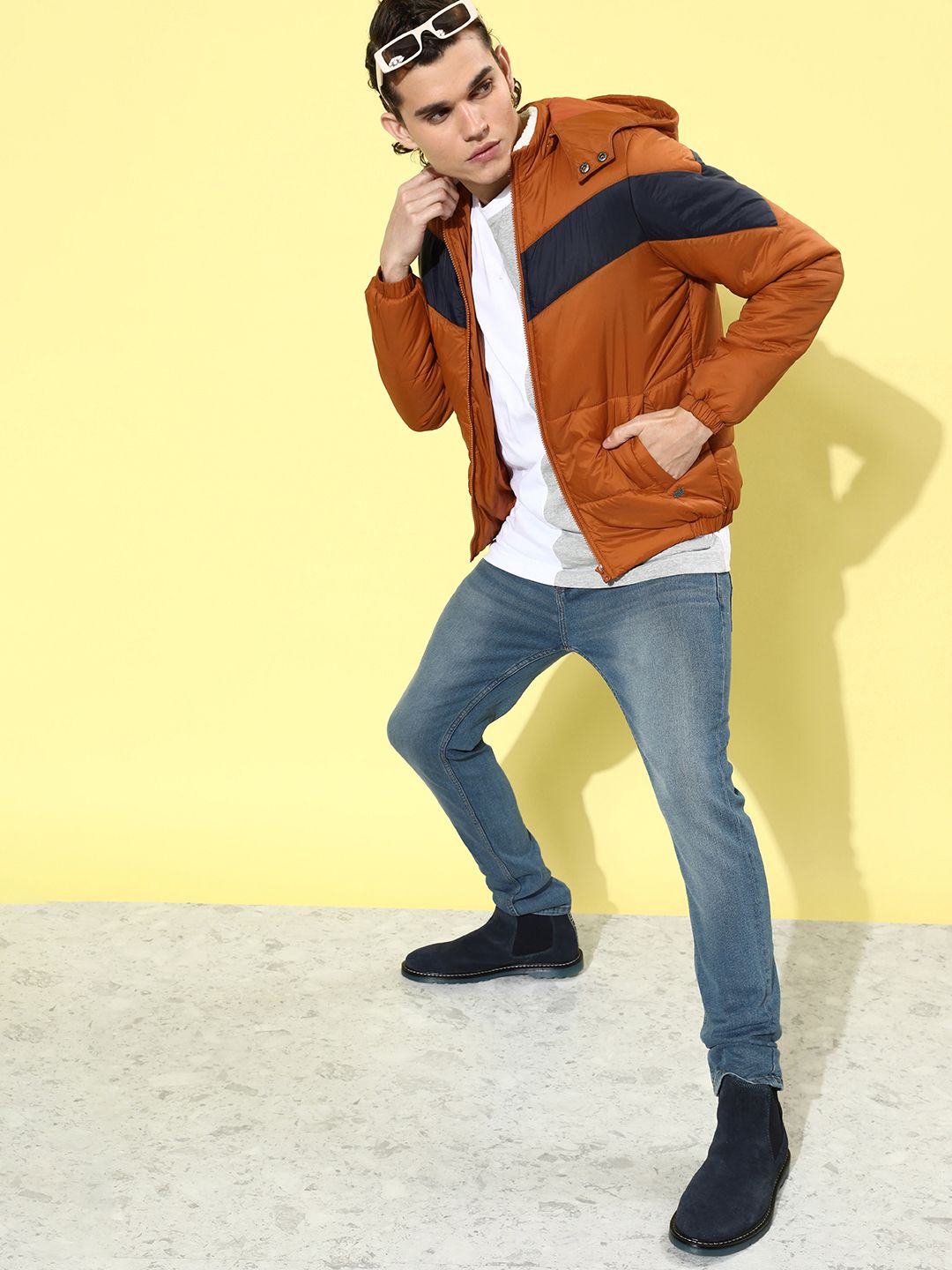 Buy The Roadster Lifestyle Co. Men Rust Brown Puffer Jacket With ...