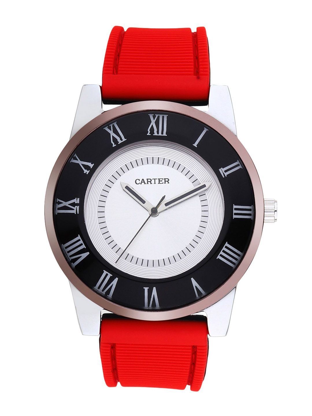 Sandy D Carter Men White Brass Dial & Red Straps Analogue Watch-SD ...
