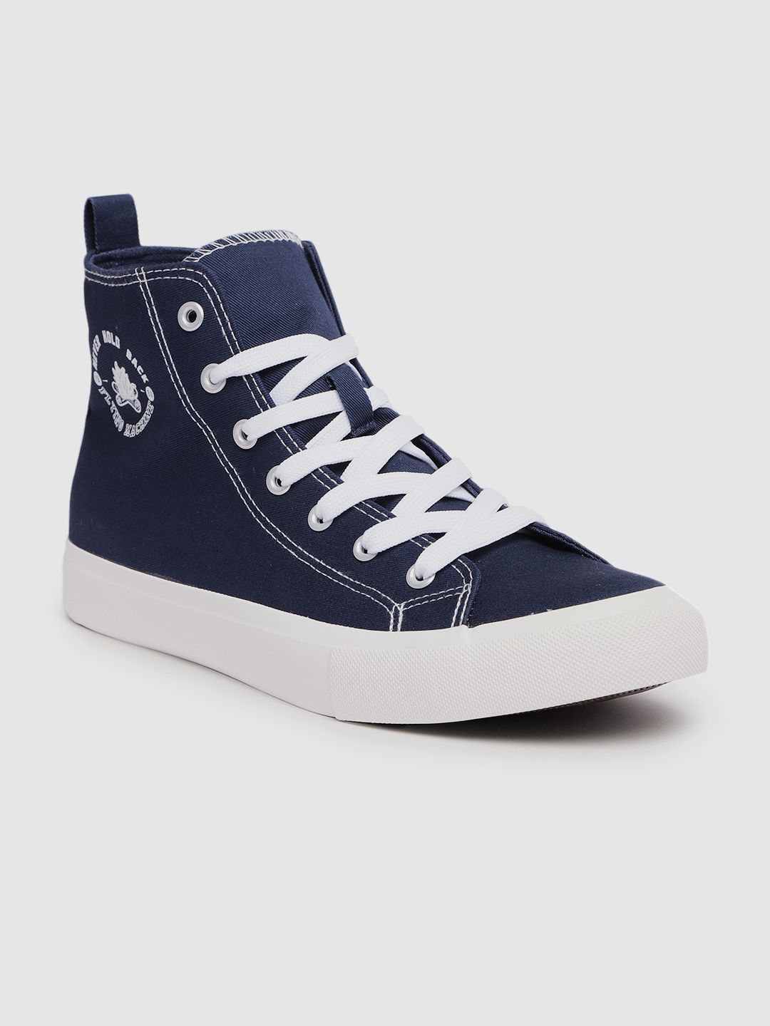 Flying Machine Men Navy Blue Mid-Top Sneakers - Price History