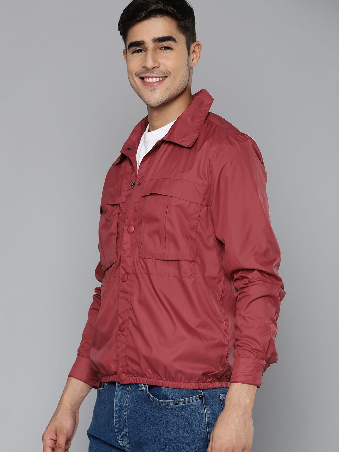 Mast & Harbour Men Maroon Solid Tailored Jacket - Price History