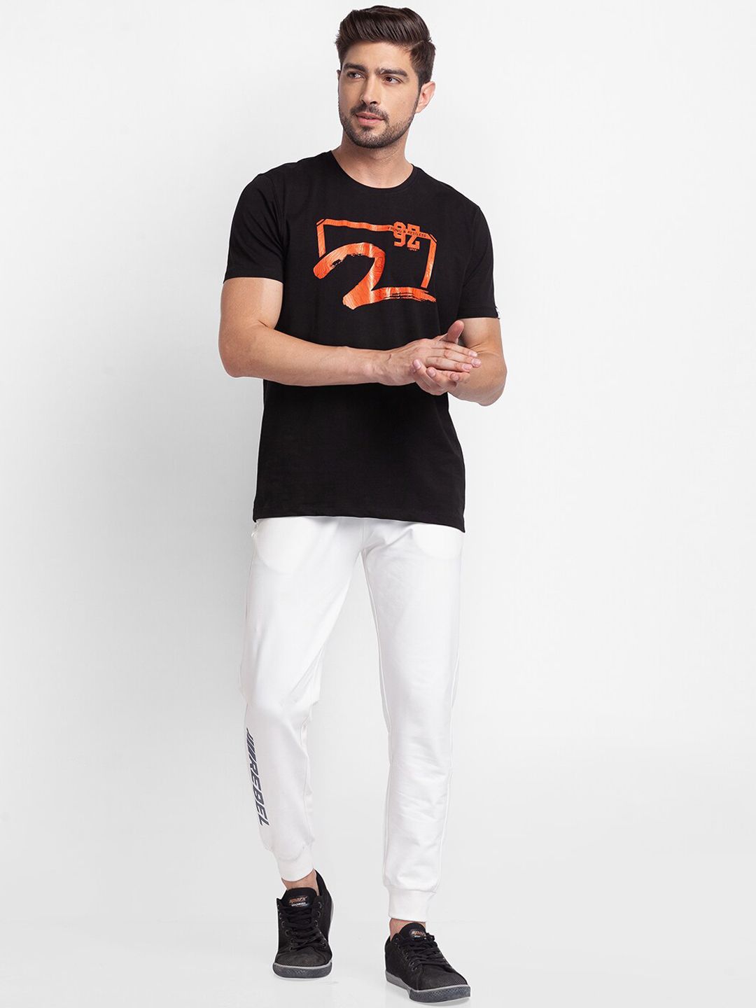 Buy SPYKAR Men White Solid Slim Fit Track Pants - Track Pants for Men ...