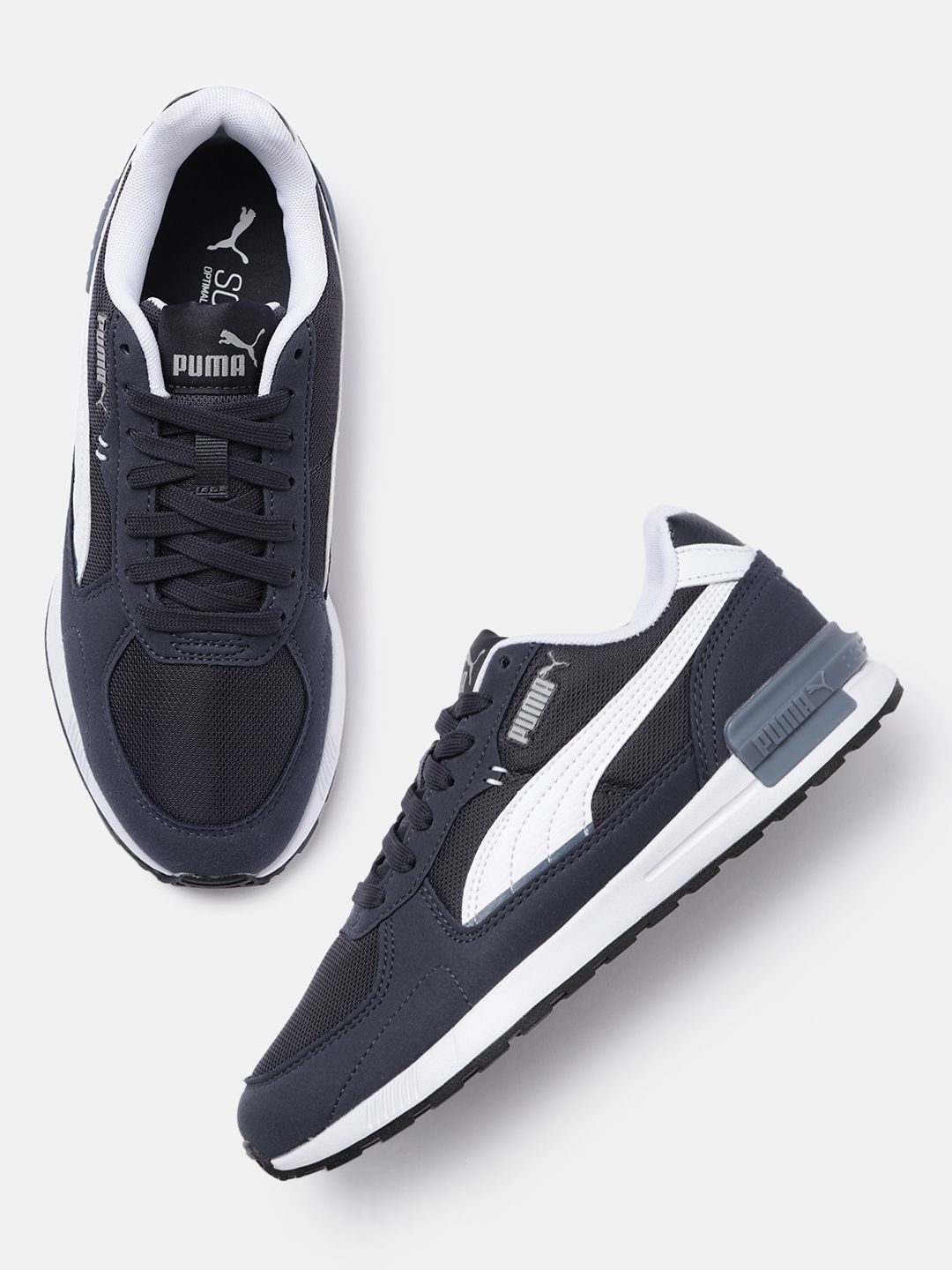 Puma Unisex Navy Blue Graviton Sneakers - Price History