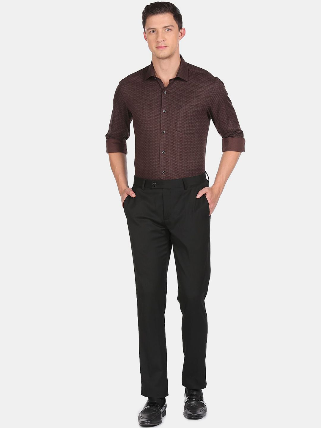 Buy Arrow Men Brown Printed Casual Shirt - Shirts for Men 19108530 | Myntra