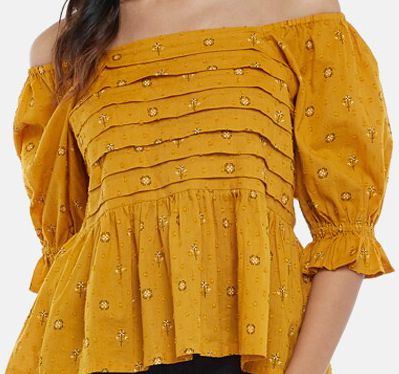 Buy People Women Mustard Yellow Off Shoulder Bardot Top - Tops for ...