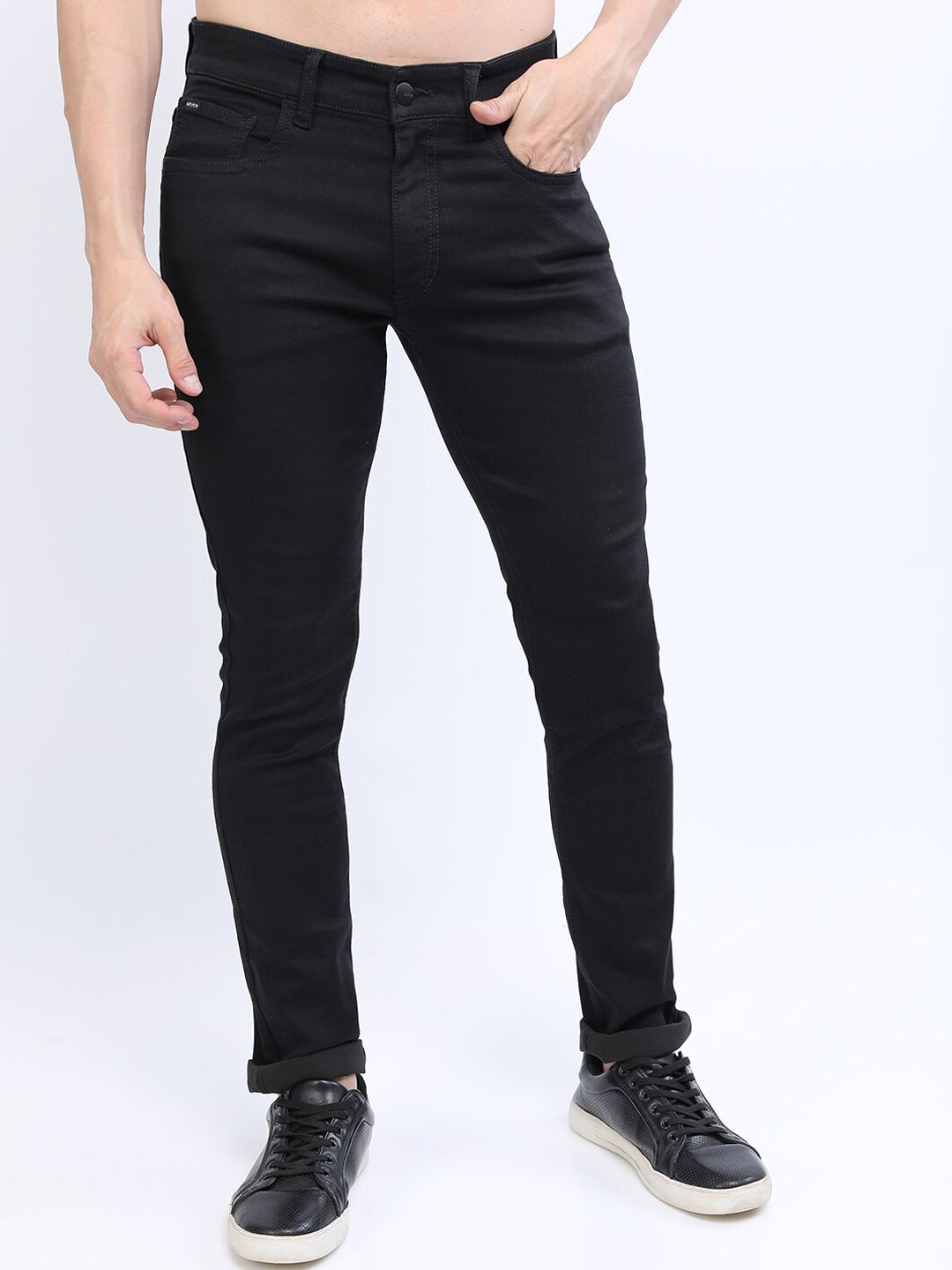 KETCH Men Black Slim Fit Cotton Stretchable Jeans - Price History