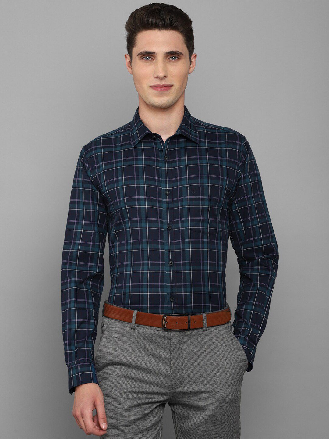 Allen Solly Men Slim Fit Tartan Checks Formal Shirt - Price History
