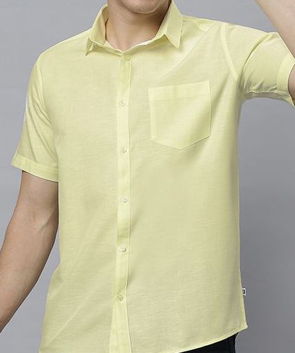 Buy Hence Men Spread Collar Solid Cotton Slim Fit Casual Shirt - Shirts ...