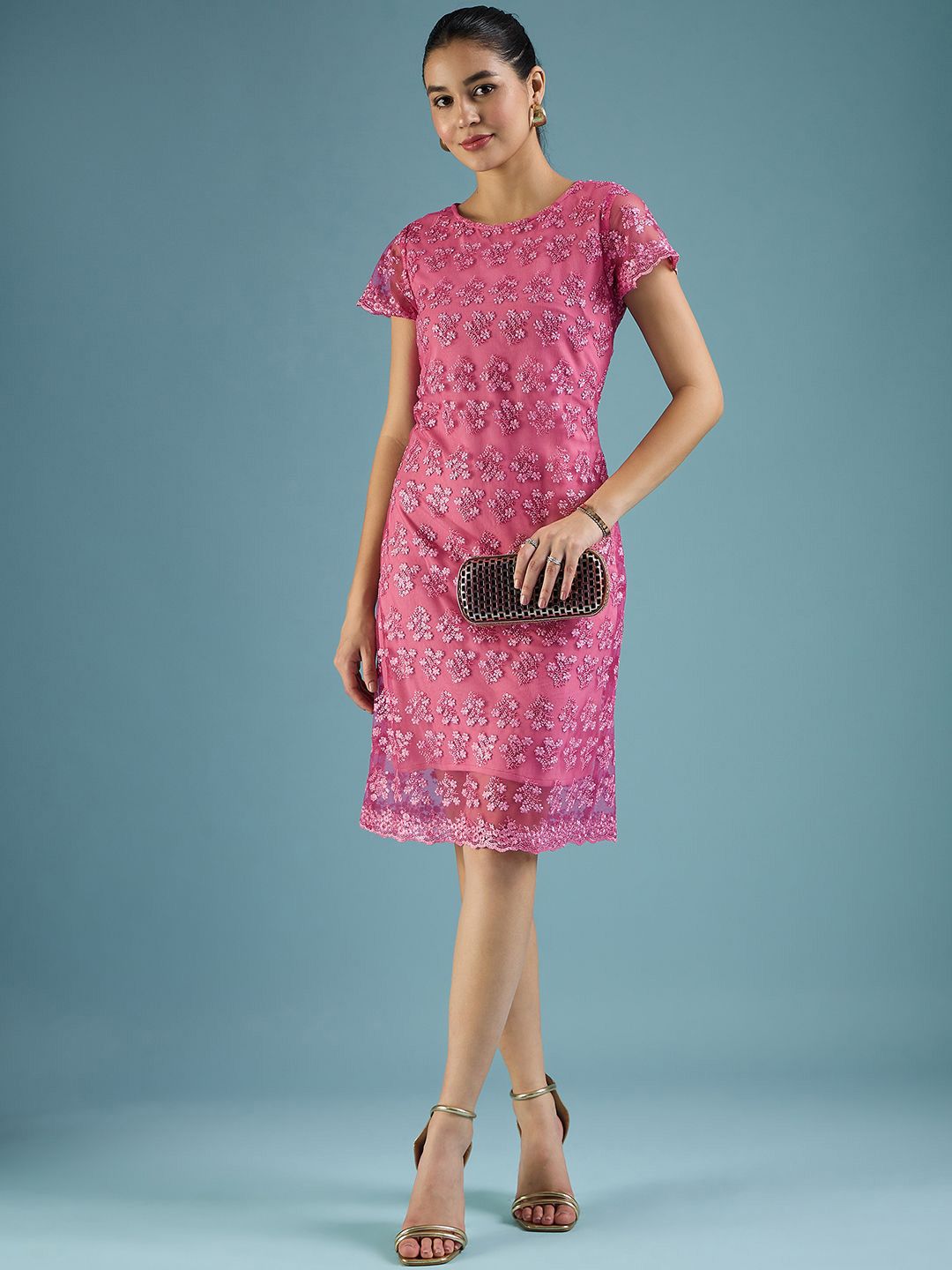 Buy DressBerry Embellished Net Bodycon Dress - Dresses for Women ...