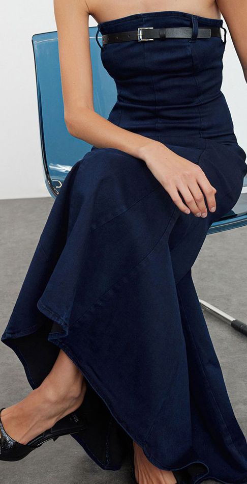 Buy Trendyol Strapless Maxi Dress Comes With A Belt - Dresses for Women ...