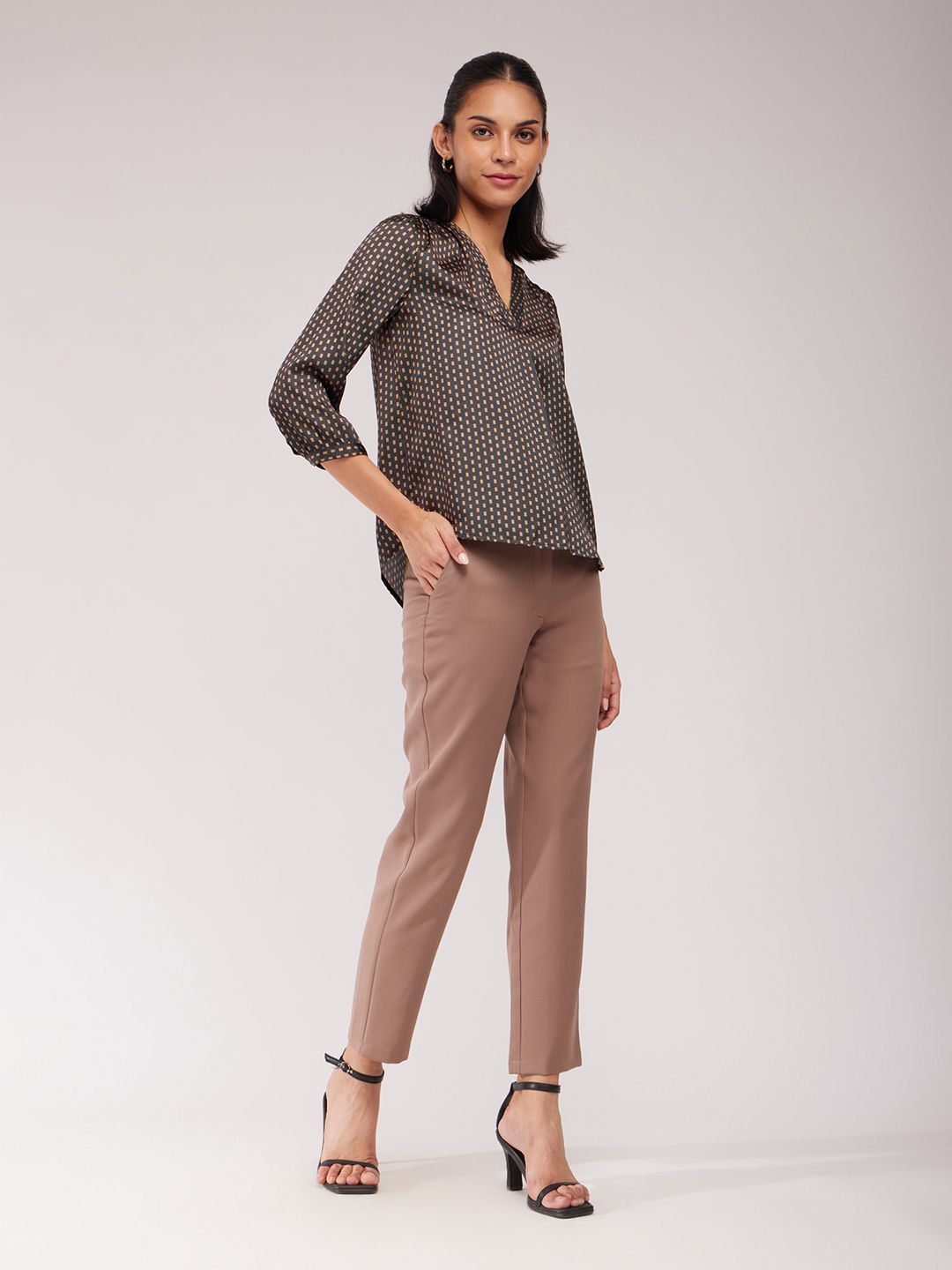 Buy FableStreet Women Geometric Printed V Neck Top - Tops for Women ...