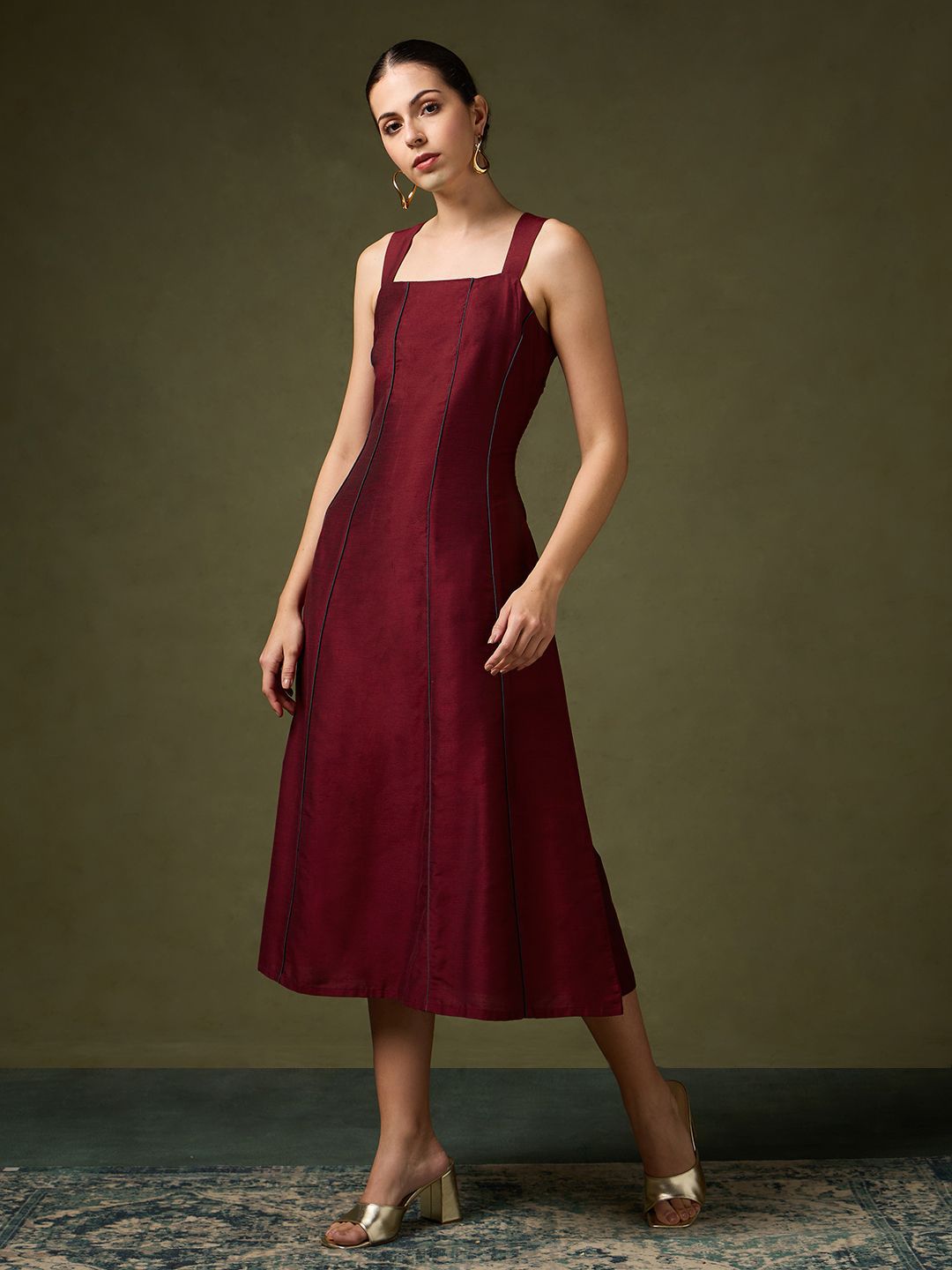 Buy Saaki Women Cotton A Line Midi Dress - Dresses for Women 31812560 ...