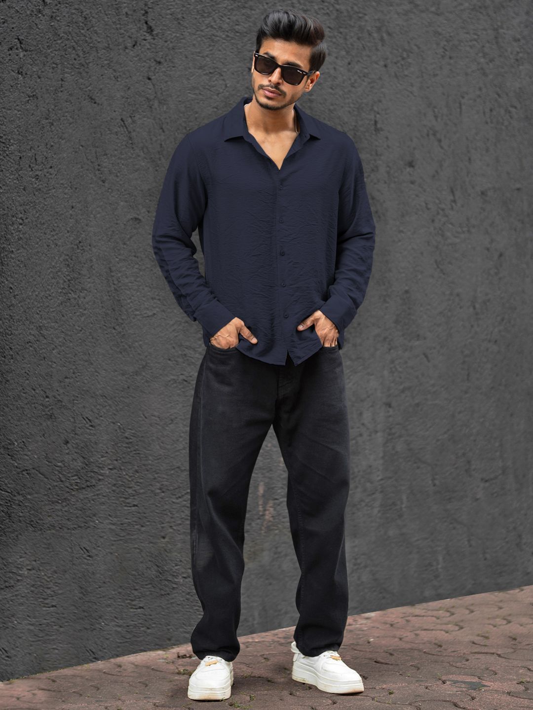 Buy Powerlook Men Spread Collar Textured Casual Shirt - Shirts for Men ...
