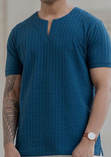Buy Powerlook Men Self Design Round Neck Cotton T Shirt - Tshirts for ...