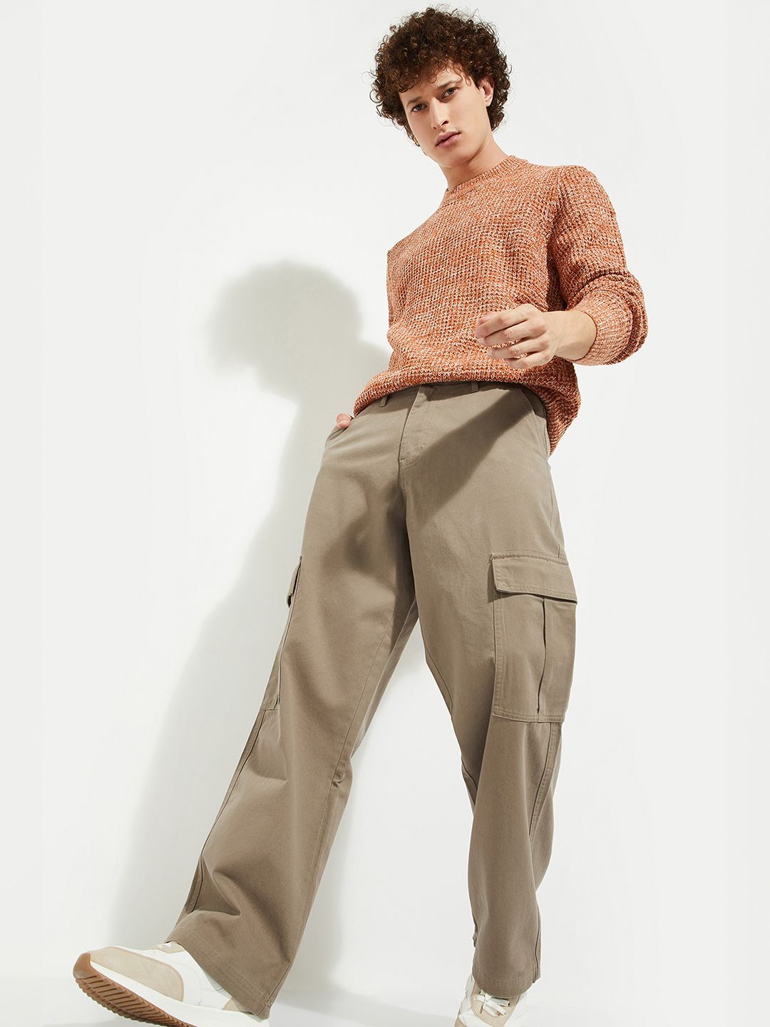 Buy Max Men Regular Fit Mid Rise Cotton Cargos - Trousers for Men ...