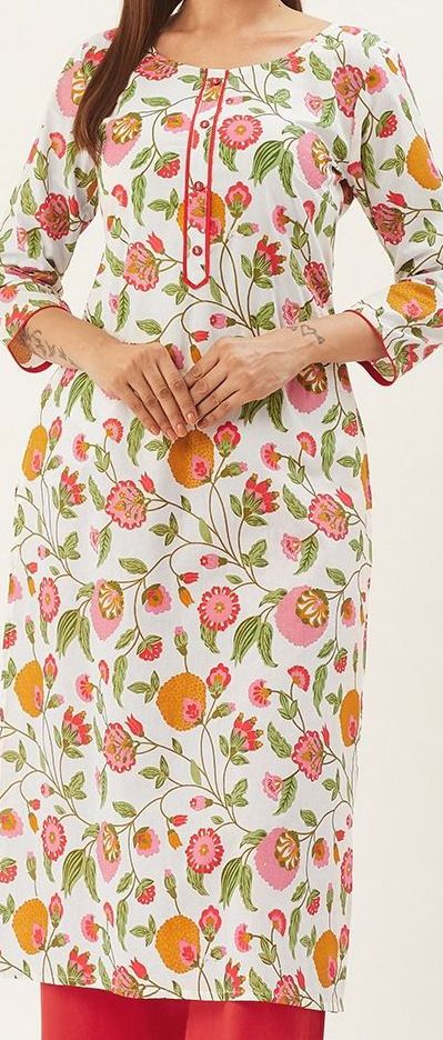 Buy Anouk Women Floral Printed Regular Pure Cotton Kurta With Palazzos - Kurta Sets for Women ...