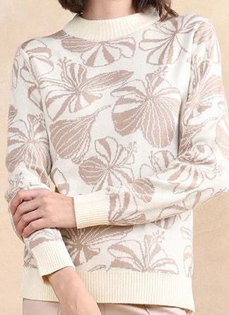 Buy RAREISM Women Beige Jacquard Full Sleeve Full Sleeve Regular Fit ...