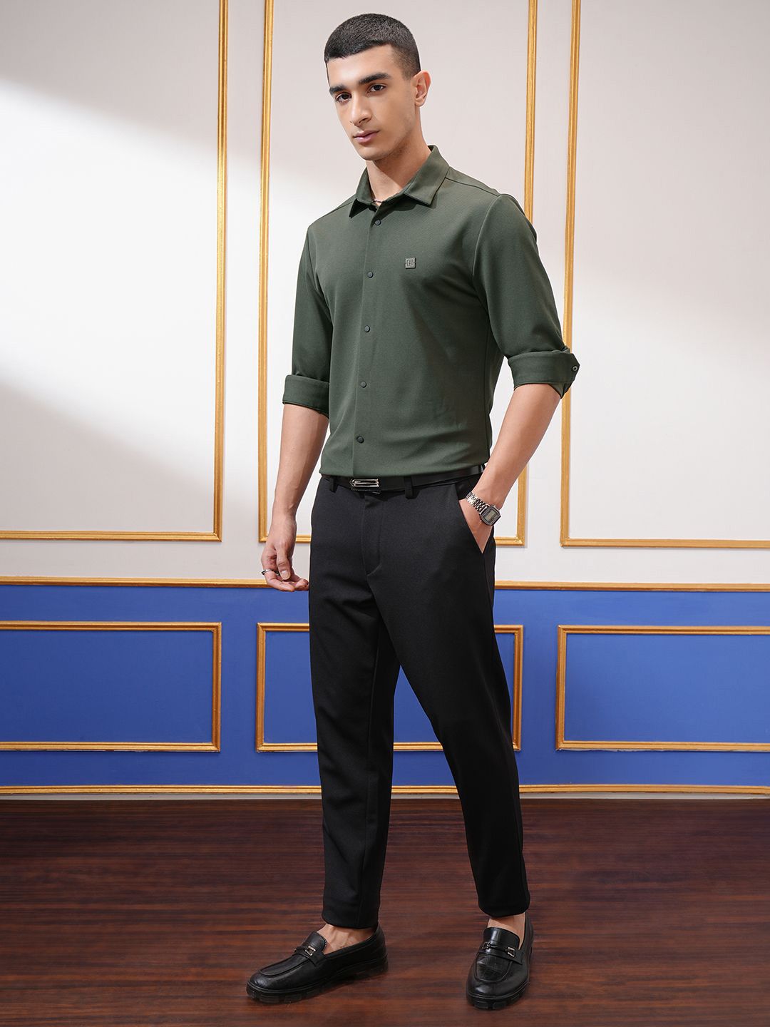 Buy HIGHLANDER Men Slim Fit Opaque Casual Shirt - Shirts for Men ...