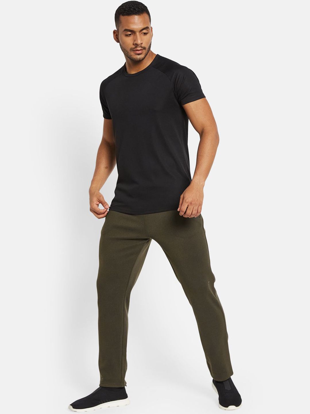 Buy Octave Men Olive Mid Rise Drawstring Regular Fit Track Pants ...