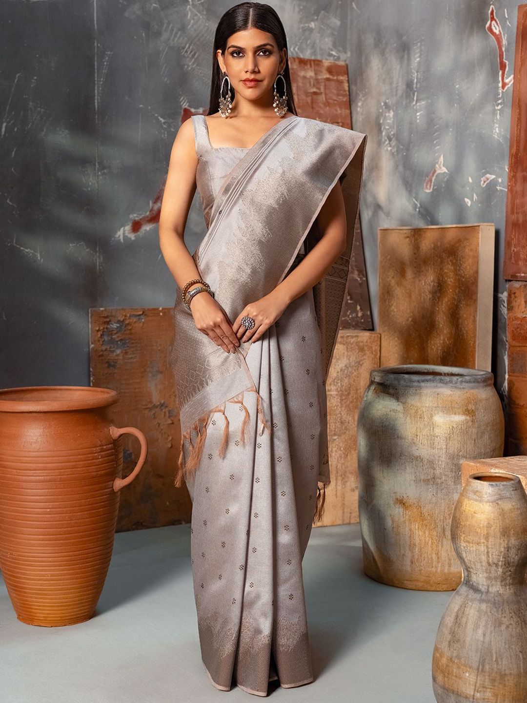 Buy Soch Woven Design Silk Blend Tussar Saree - Sarees for Women ...