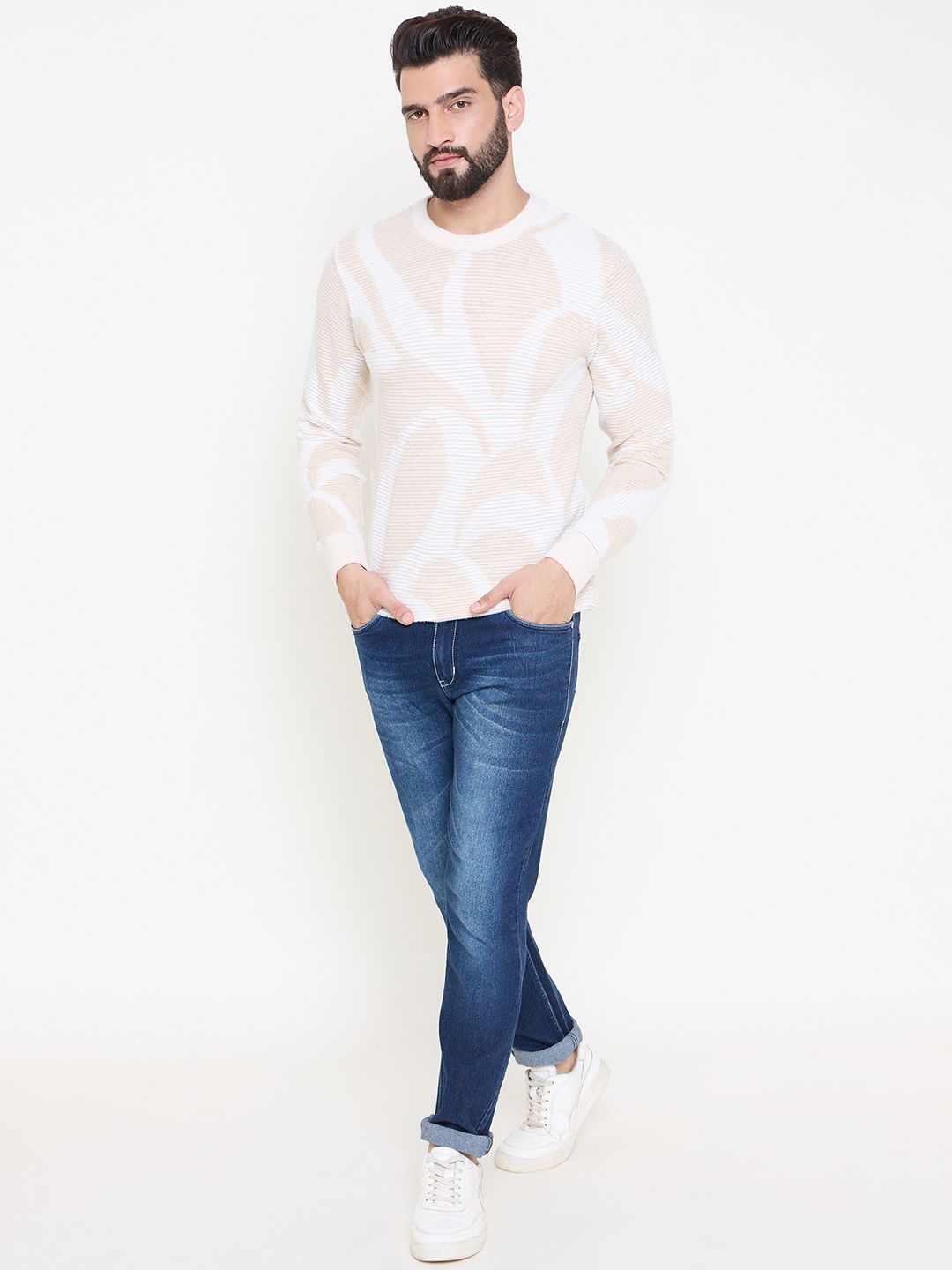 Buy Duke Men Abstract Self Design Pullover Sweater - Sweaters for Men ...