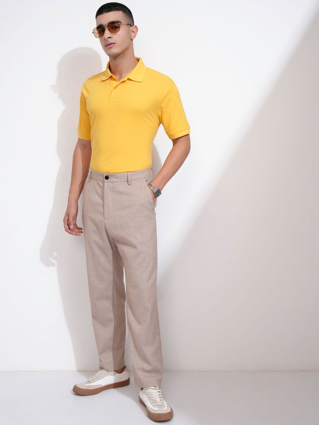 Buy HIGHLANDER Men Solid Polo Collar Cotton T Shirt - Tshirts for Men ...