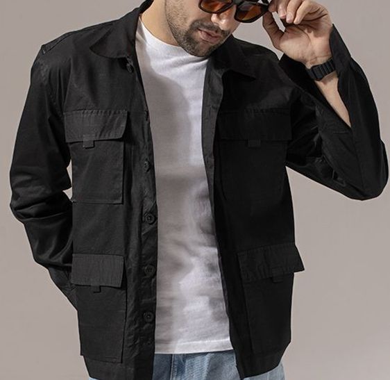 Buy Perch Men Black Solid Four Pocket Shacket - Shirts for Men 31450864 ...