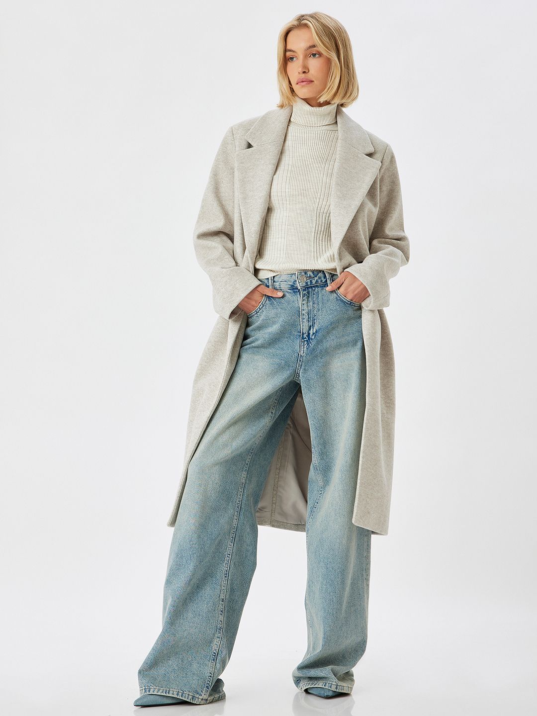 Buy Koton Long Sleeve Single Breasted Over Coats - Coats for Women ...