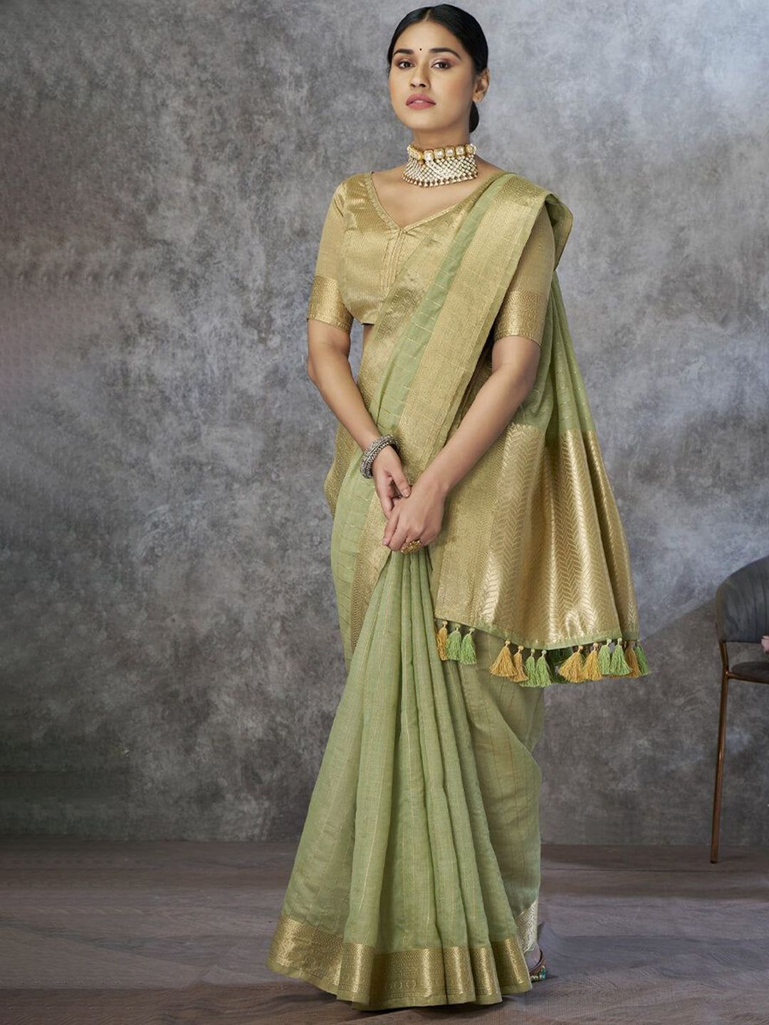 Buy Mitera Pure Cotton Traditional Chanderi Saree With Zari - Sarees ...