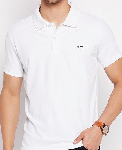 Buy RISS Men Solid Polo Collar Cotton T Shirt - Tshirts for Men ...