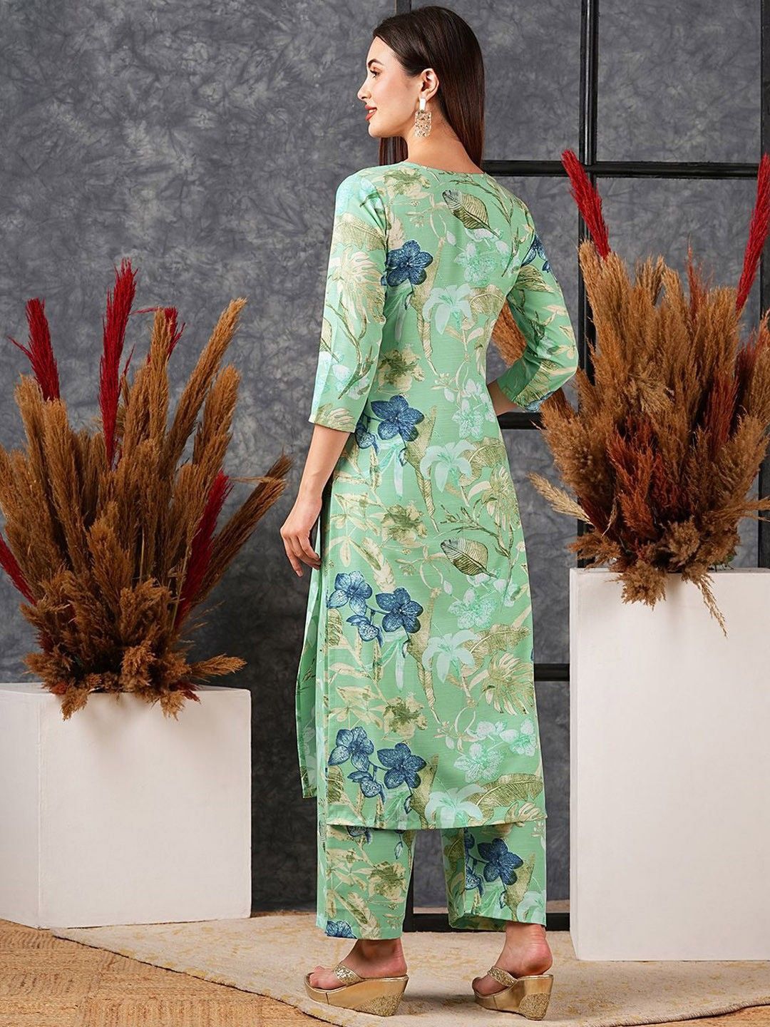 Buy GoSriKi Women Floral Printed Regular Kurta With Palazzos - Kurta Sets for Women 30987221 ...